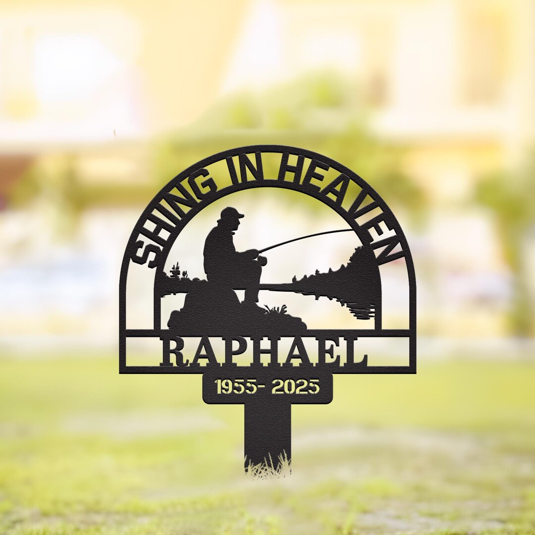 Custom Bass Fishing Fisherman Memorial Stake, Cemetery Stake, Tree ...