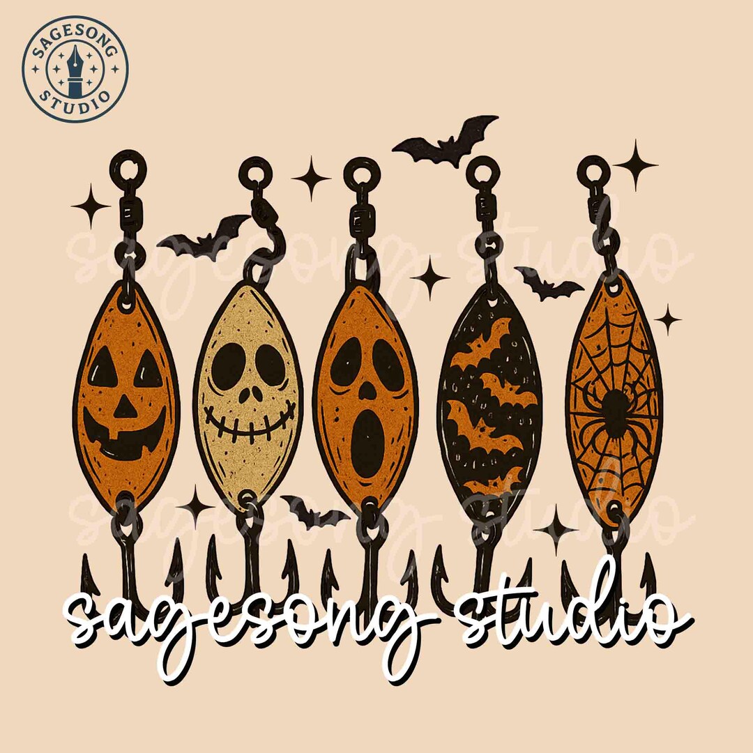 Retro Fishing Bait Halloween Png, Hunting Fishing Sublimation ...