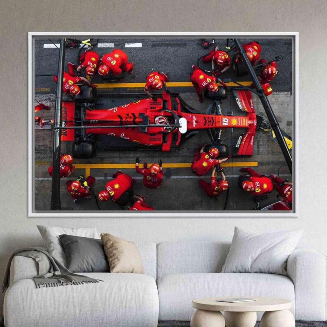 Charles Leclerc Ferrari Pit Stop Canvas Print, Formula One Wall Art - Etsy