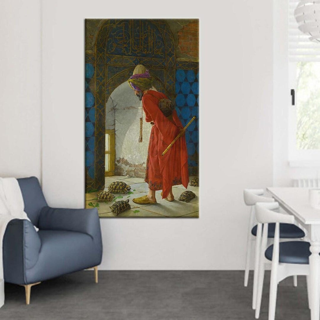 Osman Hamdi Bey the Tortoise Trainer Cotton Canvas Print, Ottoman Art ...