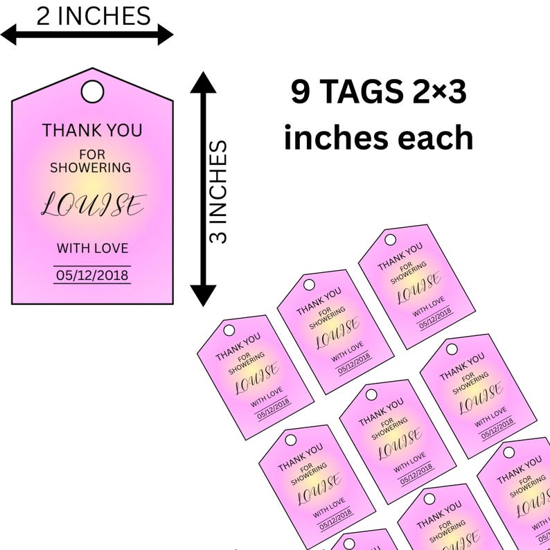 Editable Name & Date Tags | 2x3 Inch | Plain Text Only | Canva Template ...