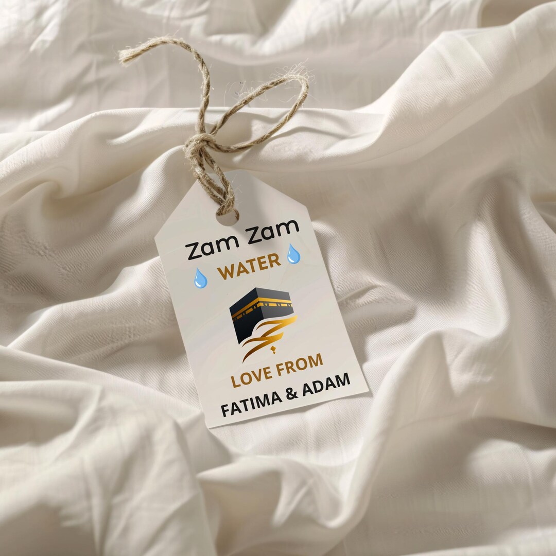 Editable Zam Zam Gift Tags Canva Template 2x3 Printable A4 - Etsy