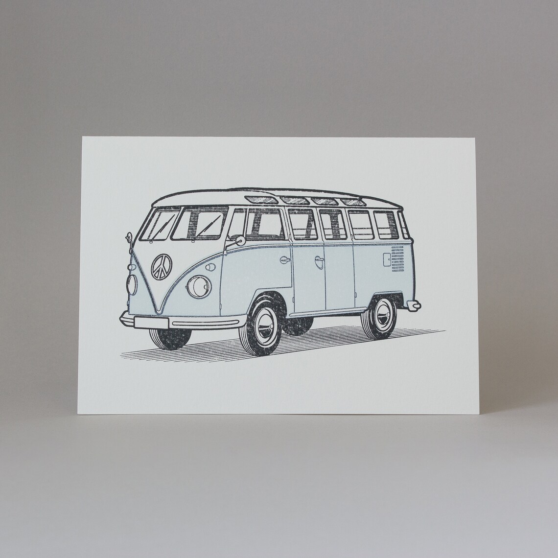 Hand Printed Letterpress Greeting Card - Van Life Vehicle Illustration ...