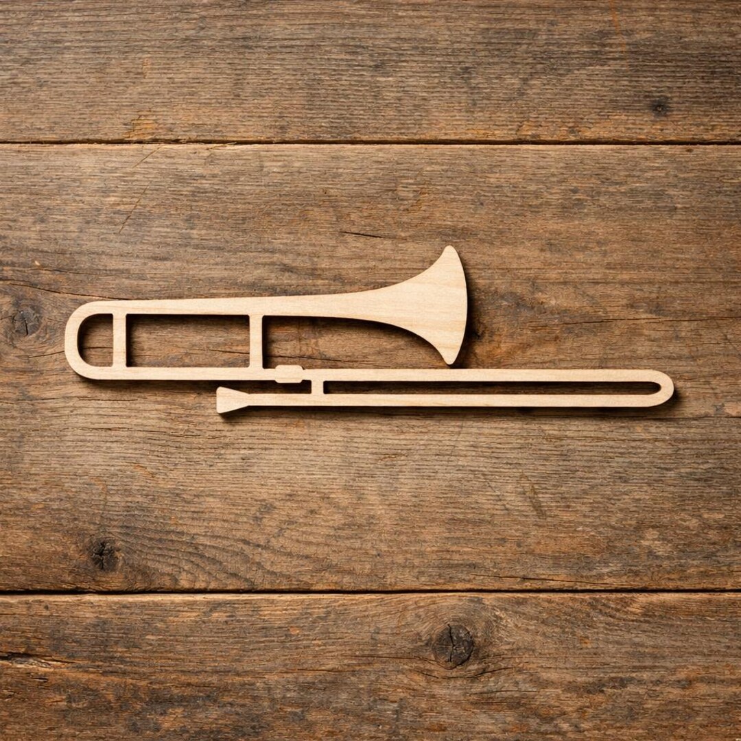 Trombone Silhouette Wood Cutout for Music Crafts - Etsy