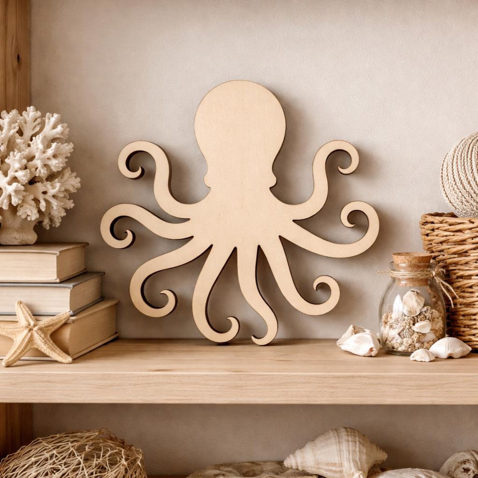 Octopus Wooden Cutout Blank for Ocean Crafts - Etsy