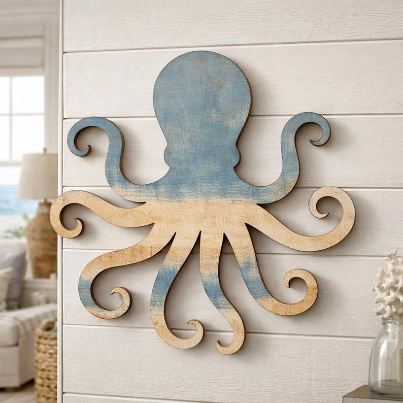 Octopus Wooden Cutout Blank for Ocean Crafts - Etsy