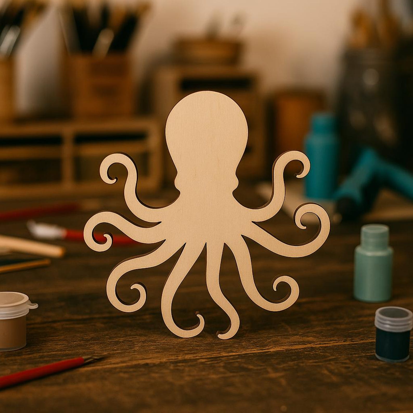 Octopus Wooden Cutout Blank for Ocean Crafts - Etsy