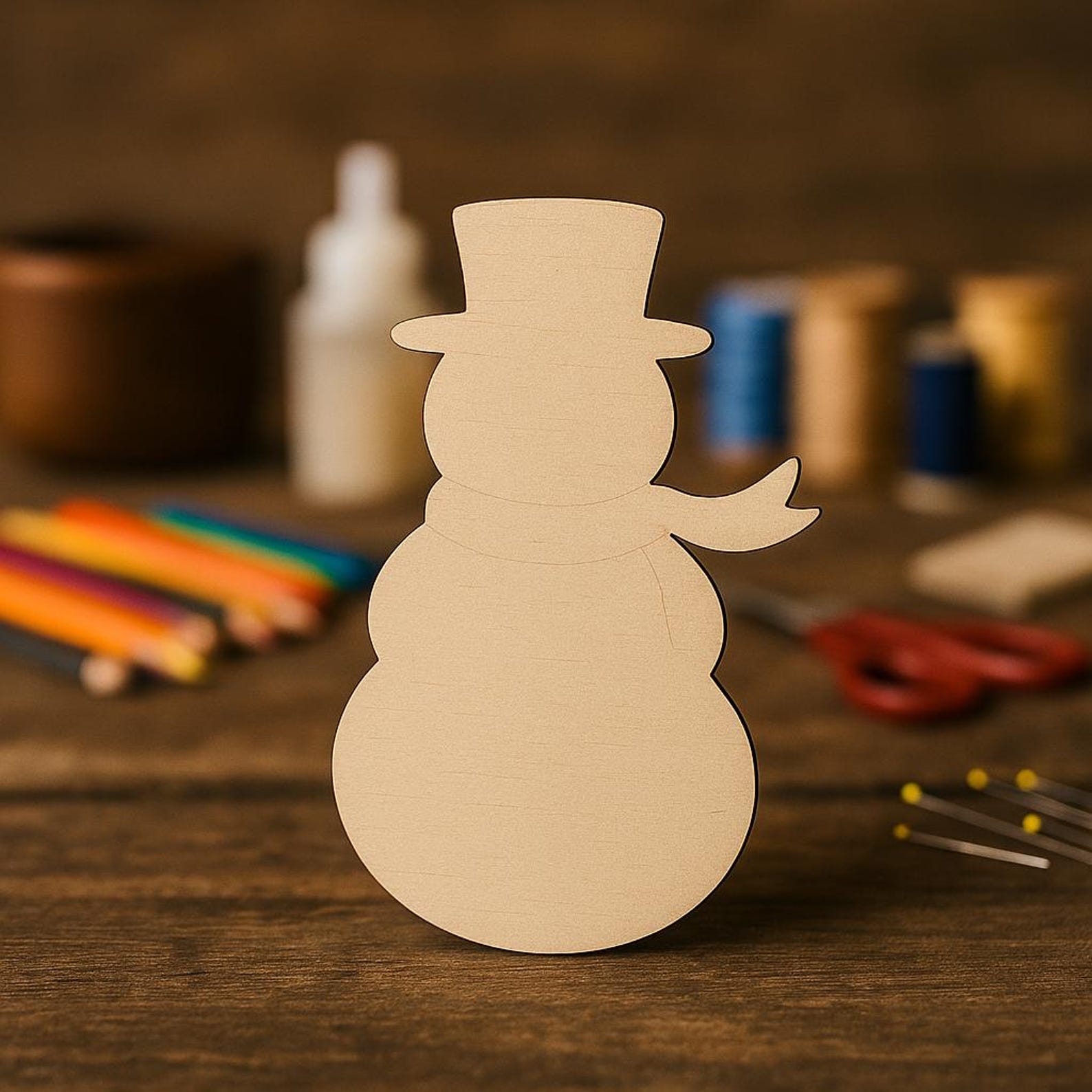 Snowman Wood Blank | DIY Christmas Ornament Craft - Etsy