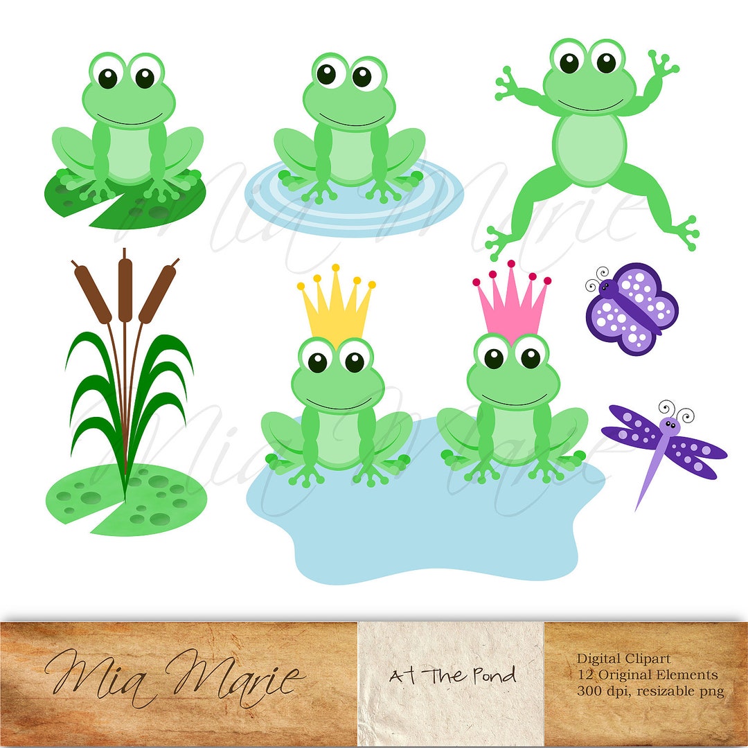 INSTANT DOWNLOAD Digital Clip Art Frog Clip Art, Frog Clipart, Princess ...