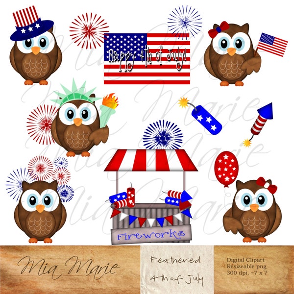 4th of July Owl - Etsy
