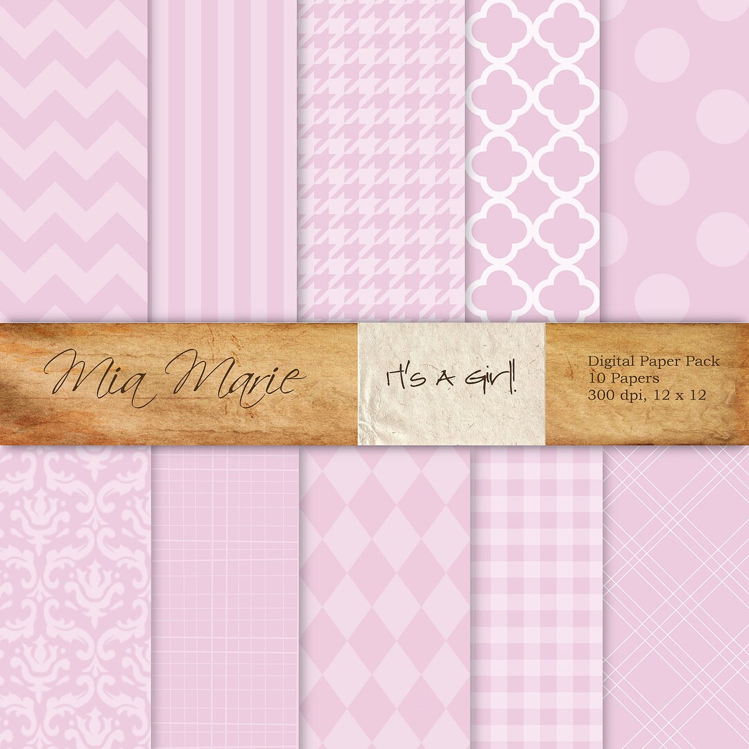 INSTANT DOWNLOAD Digital Papers Scrapbooking Backgrounds Pink, Chevron ...