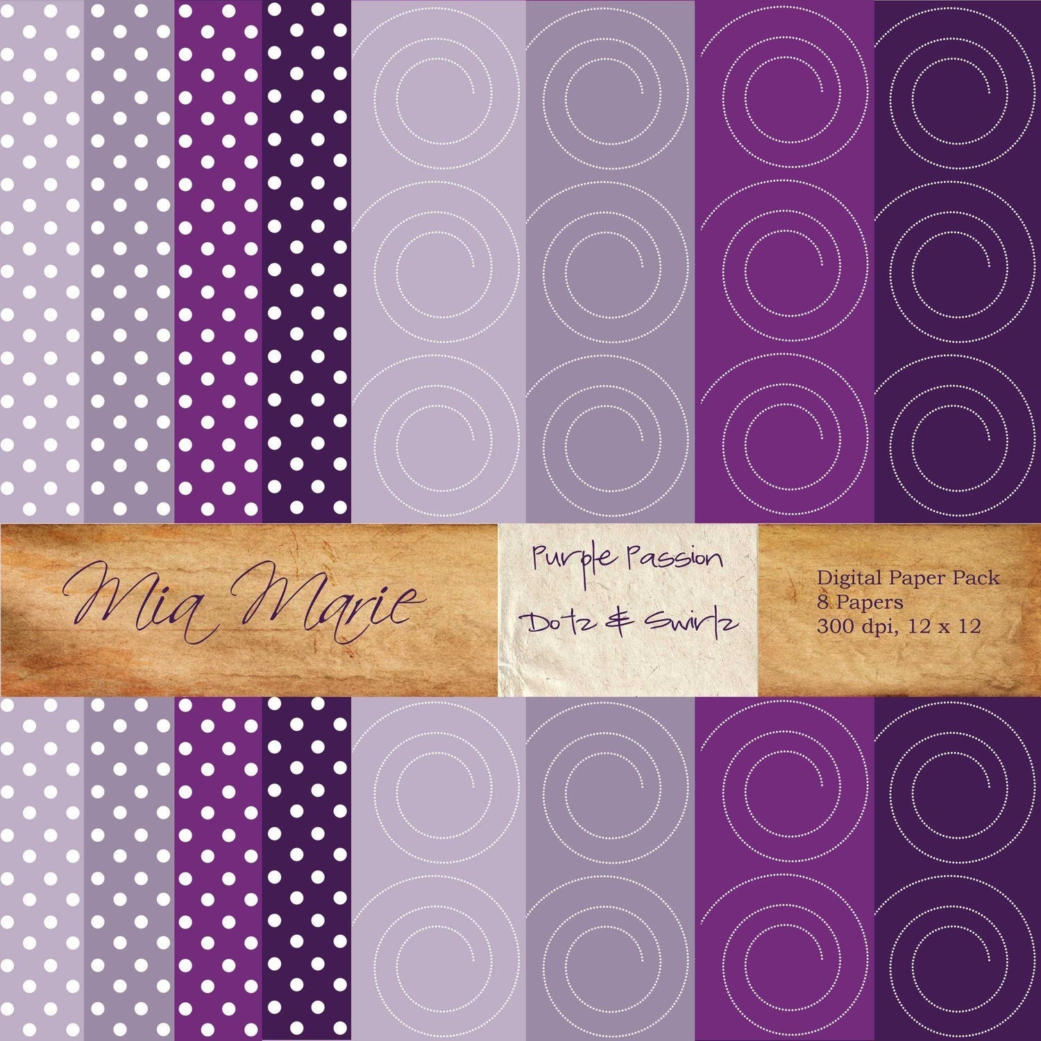 INSTANT DOWNLOAD Digital Papers Scrapbooking Backgrounds Purple Lilac ...