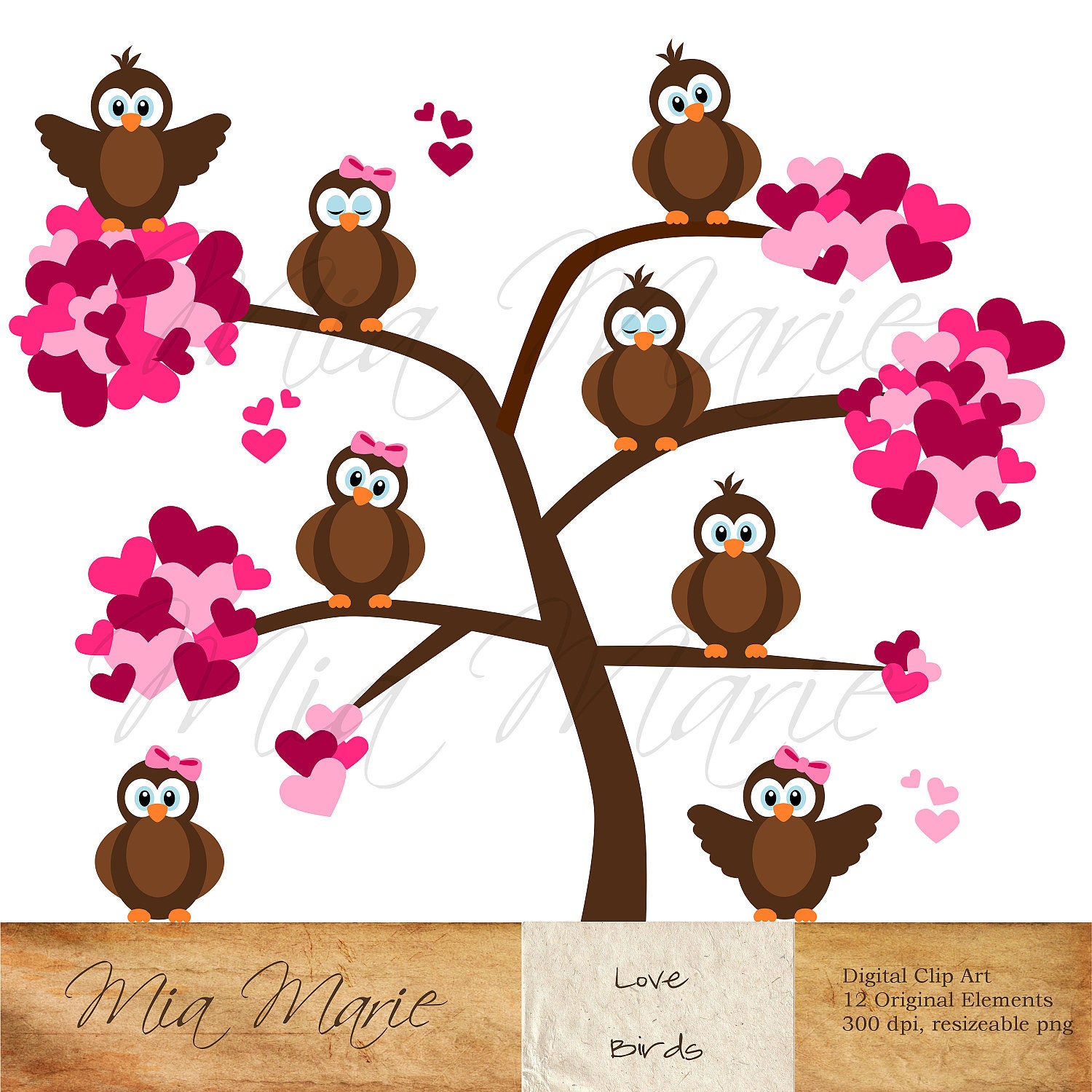 Valentine Bird Clip Art