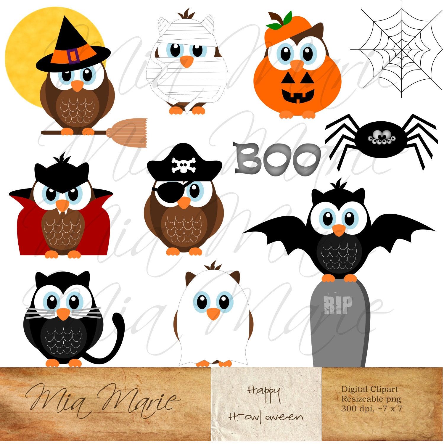 Happy Halloween Owl Clipart