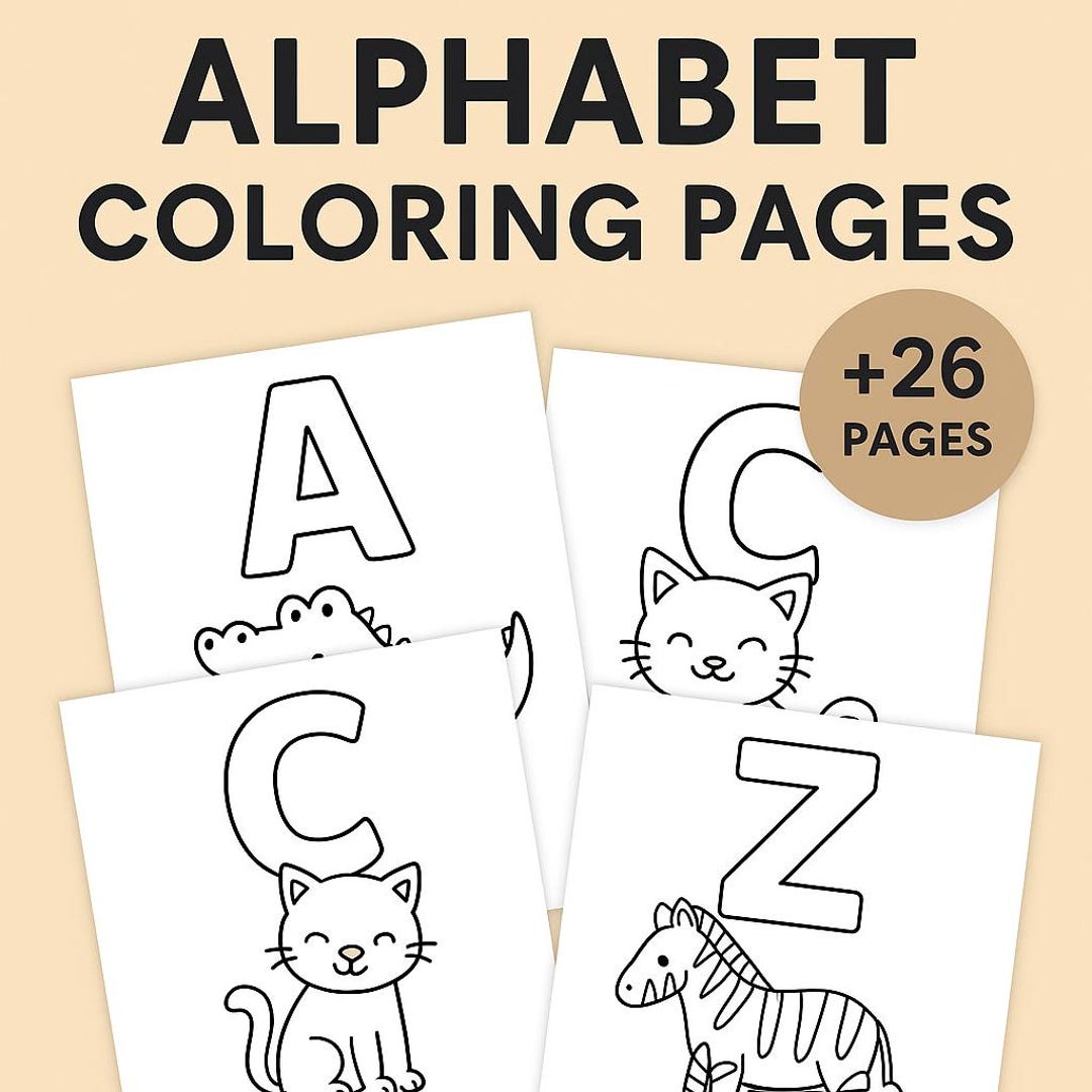 Alphabet Animal Coloring Pages | A-Z Printable Letters & Animals for ...