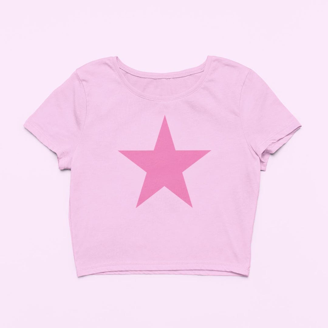 Pink Star Baby Tee | Cute Crop Top | Soft Fitted Graphic Top ...
