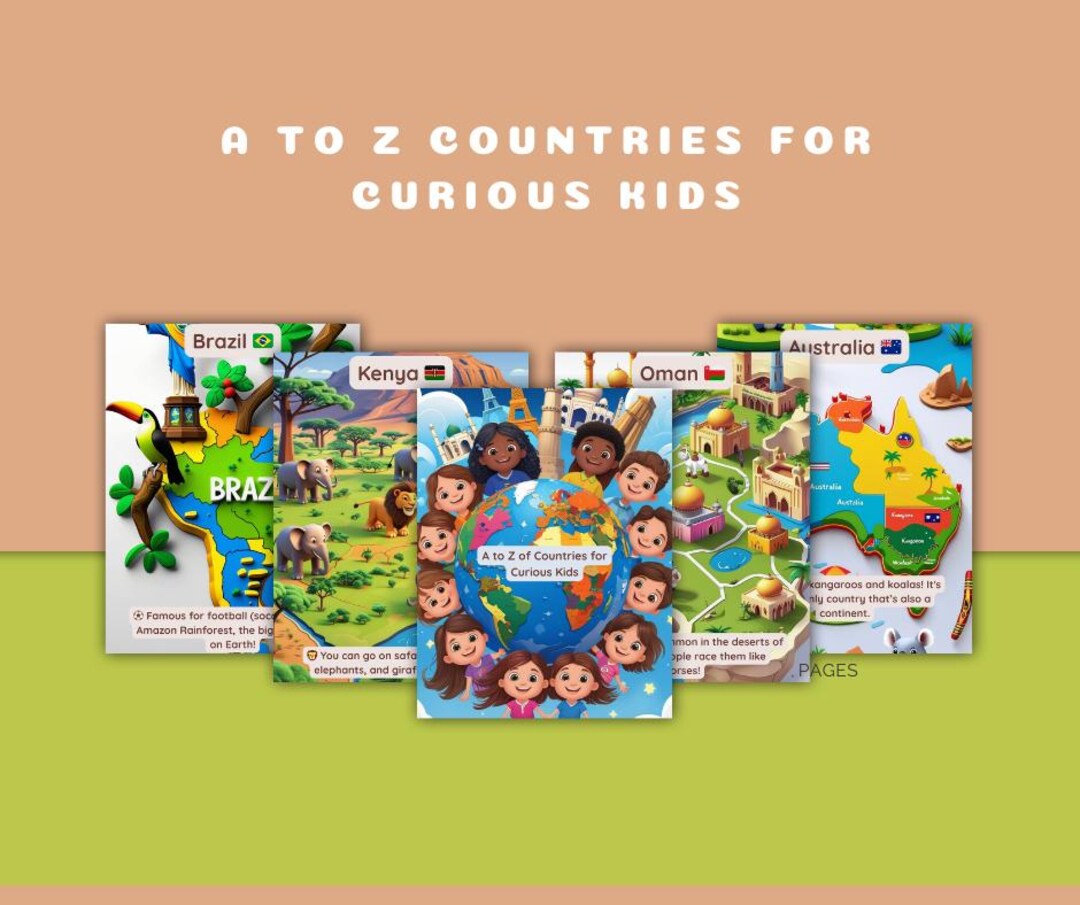 A to Z of Countries for Kids | ABC Geography Book Printable ...