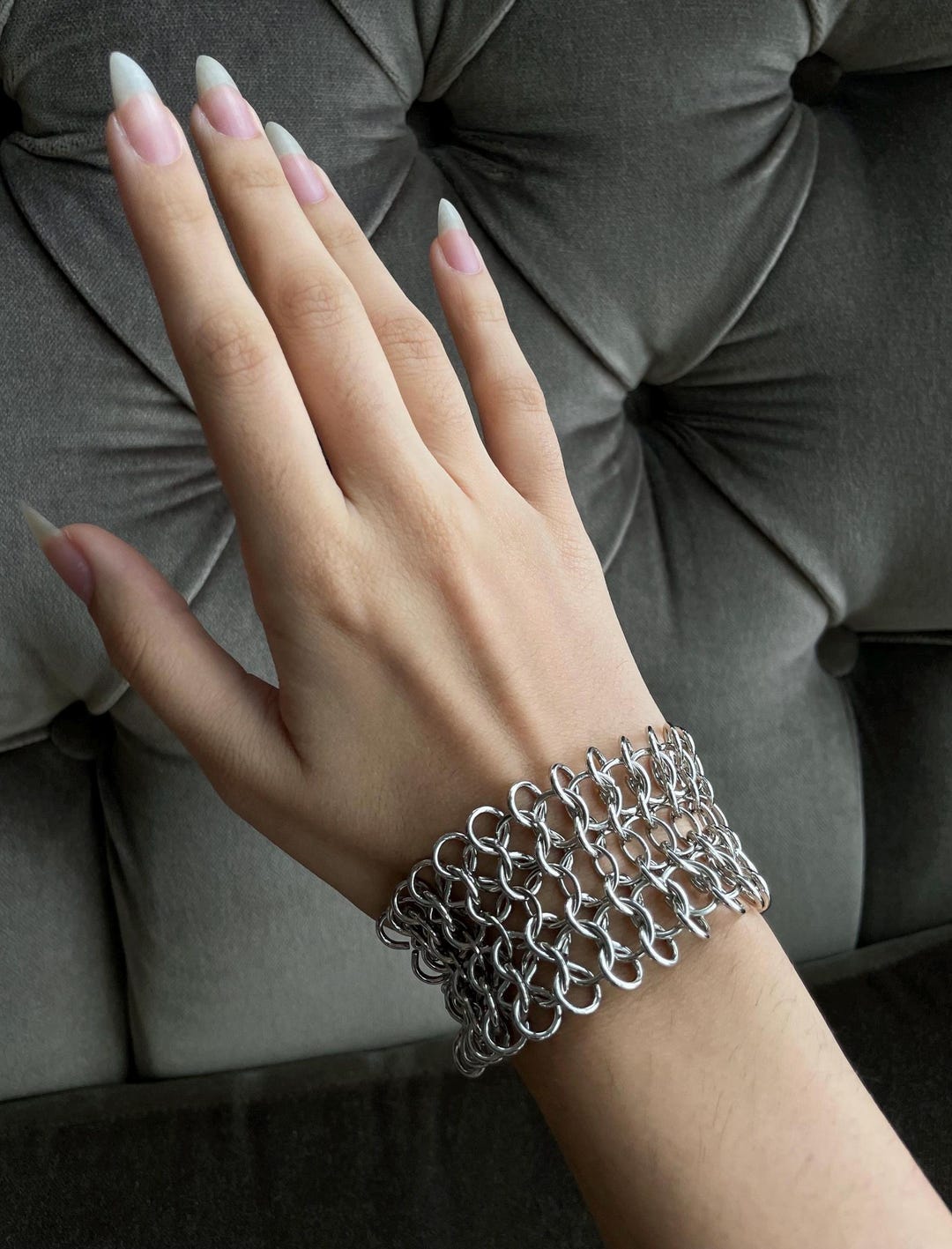 Handmade Iron Chainmail Bracelet: Medieval Gothic Cuff - Etsy
