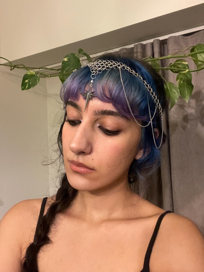 Handmade Chainmail Headpiece With Star: Elven Gothic Tiara - Etsy