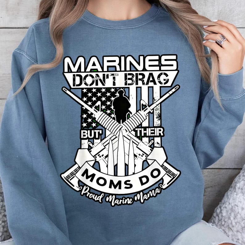 Proud Marine Mama Png, Gift for Marine Mom, Marines Don't Brag but ...