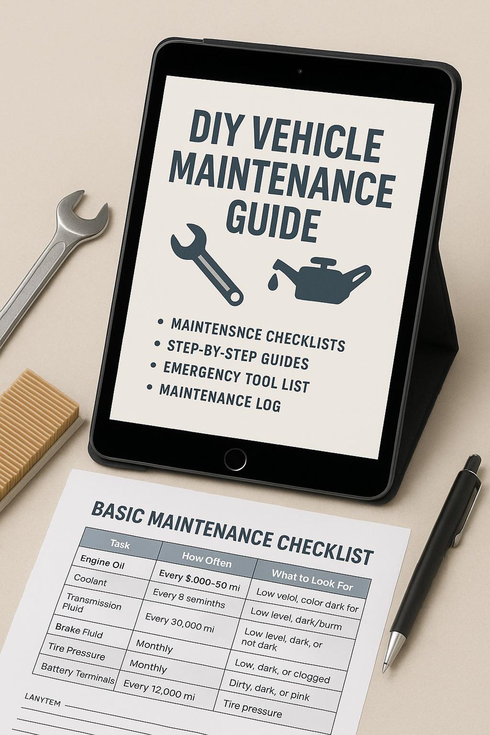 DIY Car Maintenance Log & Checklist – Printable Vehicle Service Tracker ...