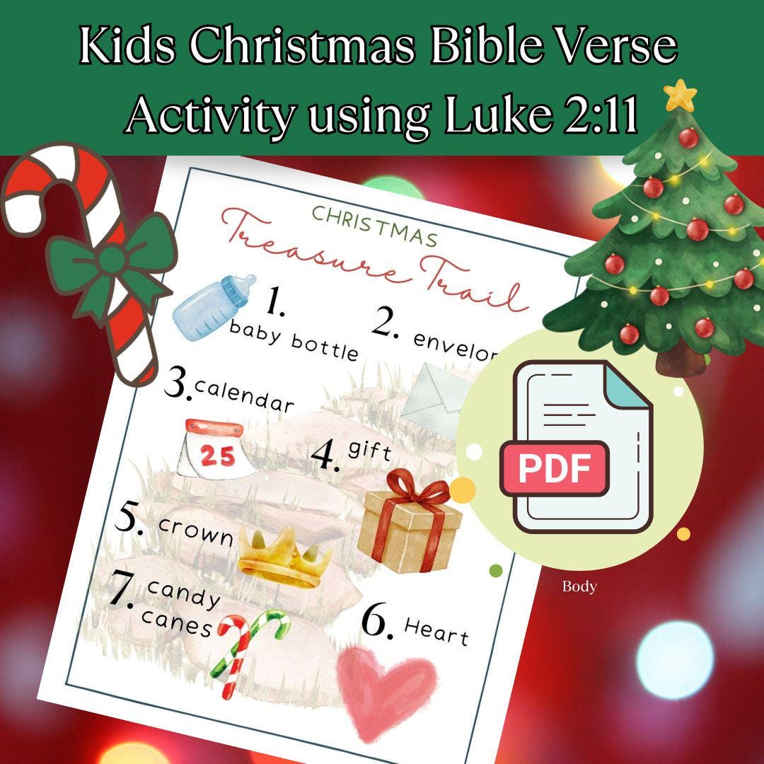 Christmas Bible Verse Scavenger Hunt for Kids | Luke 2:11 Printable ...