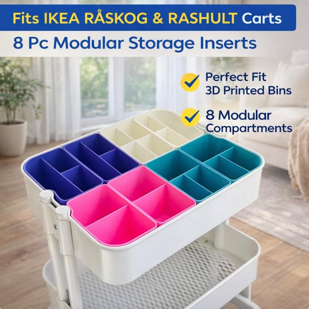 Modular Organizer Trays - Perfectly Fits IKEA RÅSKOG + RASHULT Carts ...