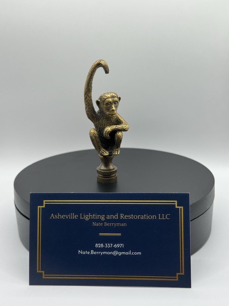 Antique Brass Monkey Finial - Etsy
