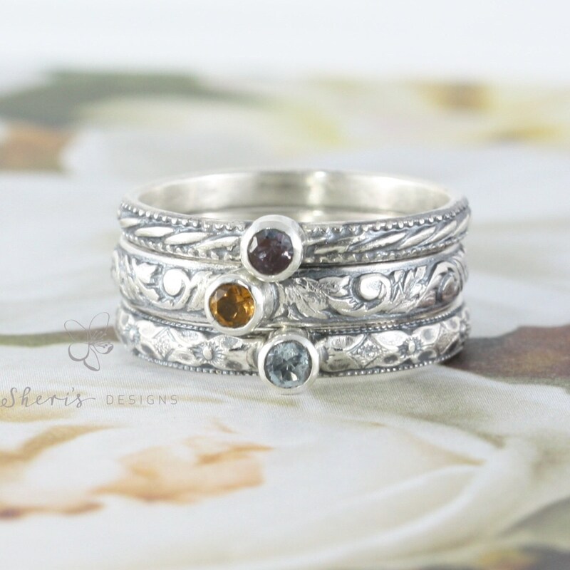 Stackable Mothers Rings - Etsy