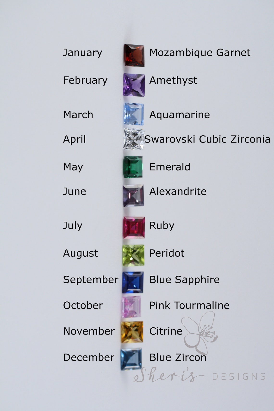 4 Stone Ring Set 4 Birthstones Square Oval Emerald Octagon - Etsy