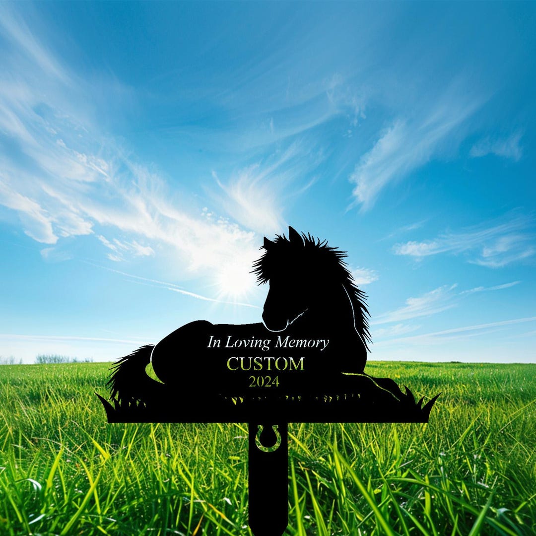 Custom Pony Horse Memorial Stake,personalized Pony Horse Lying Down ...