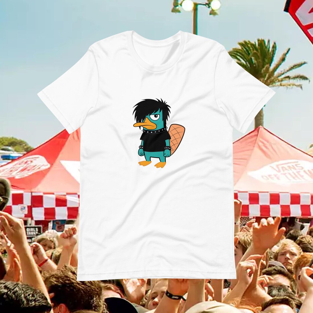 Emo Perry the Platypus Shirt – Warped Tour 2025 Tee, Scene Core Aesthetic, Sad Platypus Graphic ...