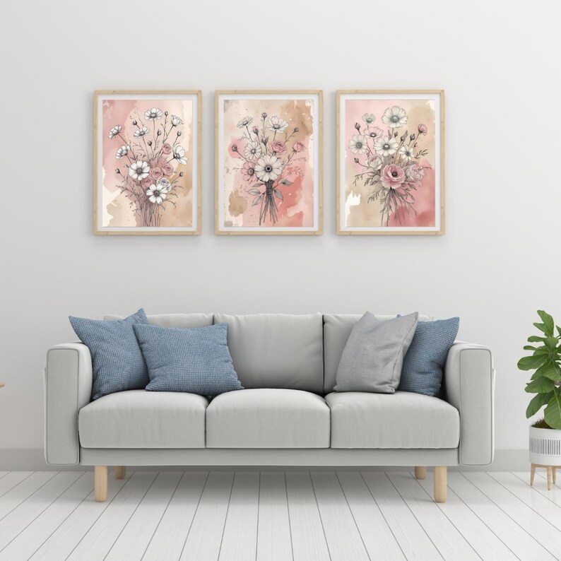 Vintage Botanical Sketch Prints, Antique Floral Gallery Wall Art ...