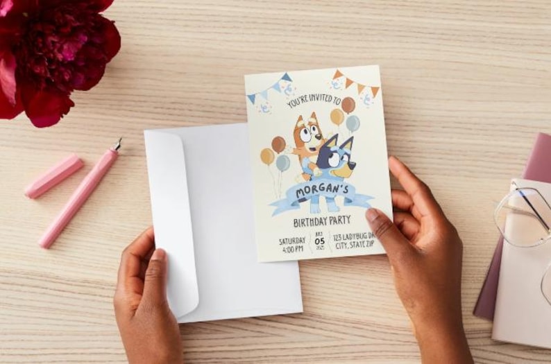 Editable Bluey Invitation, Custom Printable Bluey Party Invite Template ...