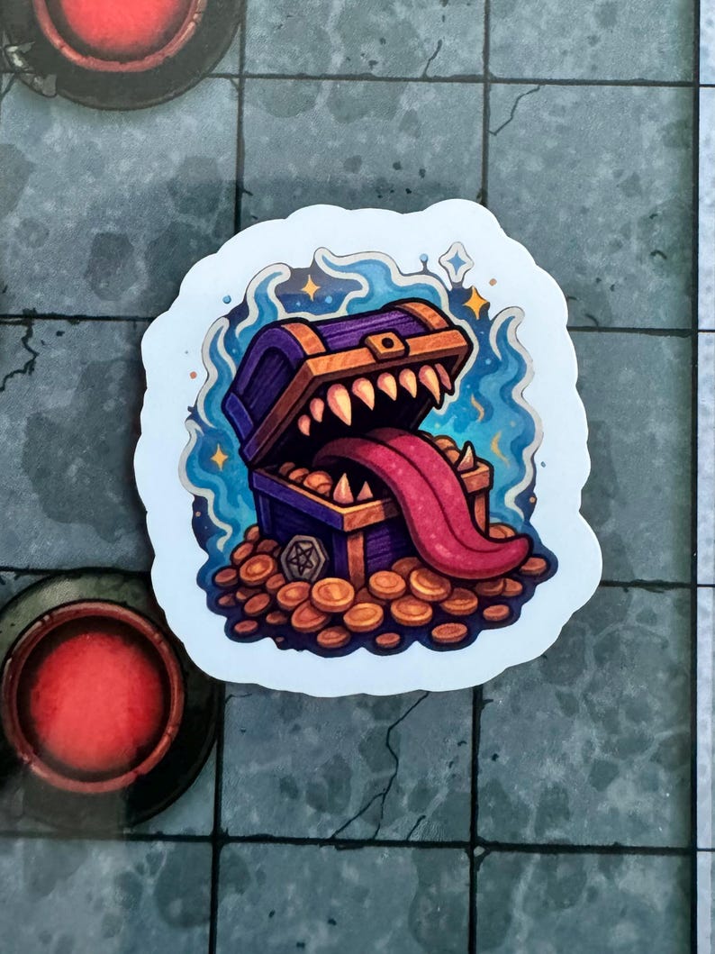Mimic Monster Loot Chest Sticker Dnd Vinyl Sticker for Dungeons and ...