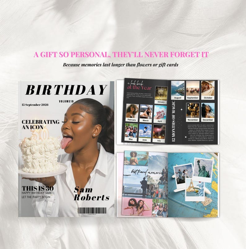 Canva Birthday Magazine (41 Pages) | Editable Photo Book Template ...