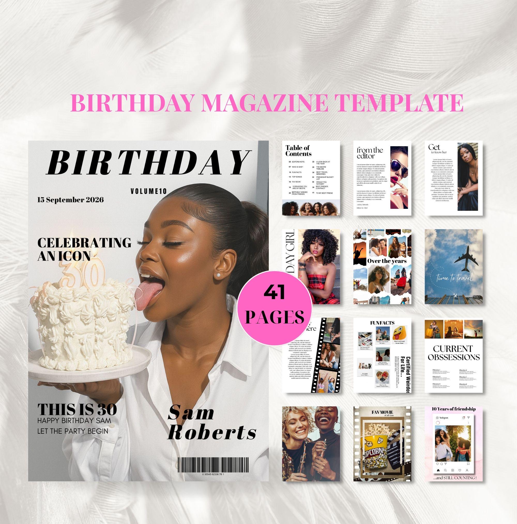 Canva Birthday Magazine (41 Pages) | Editable Photo Book Template ...