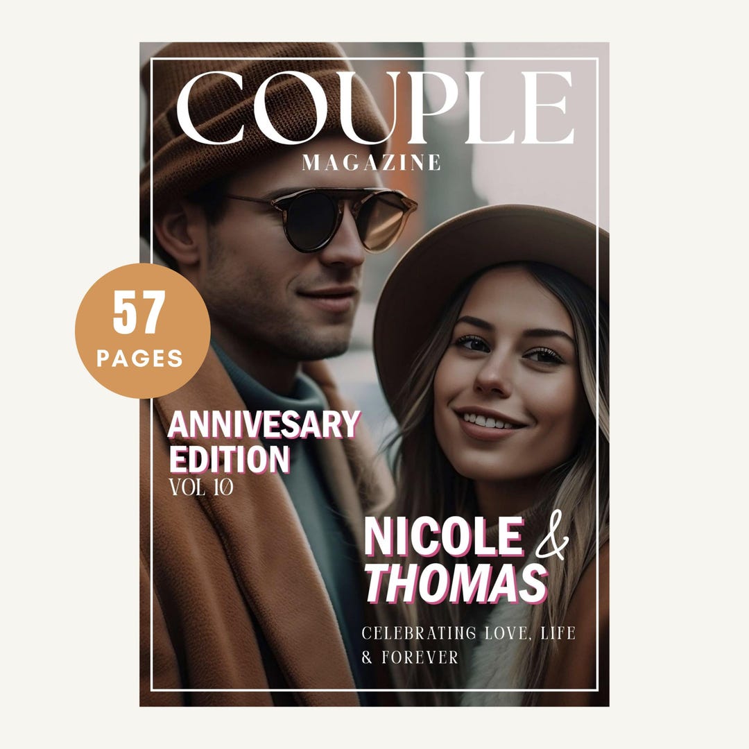 Couples Magazine Template for Canva – 57 Editable Pages, Anniversary ...