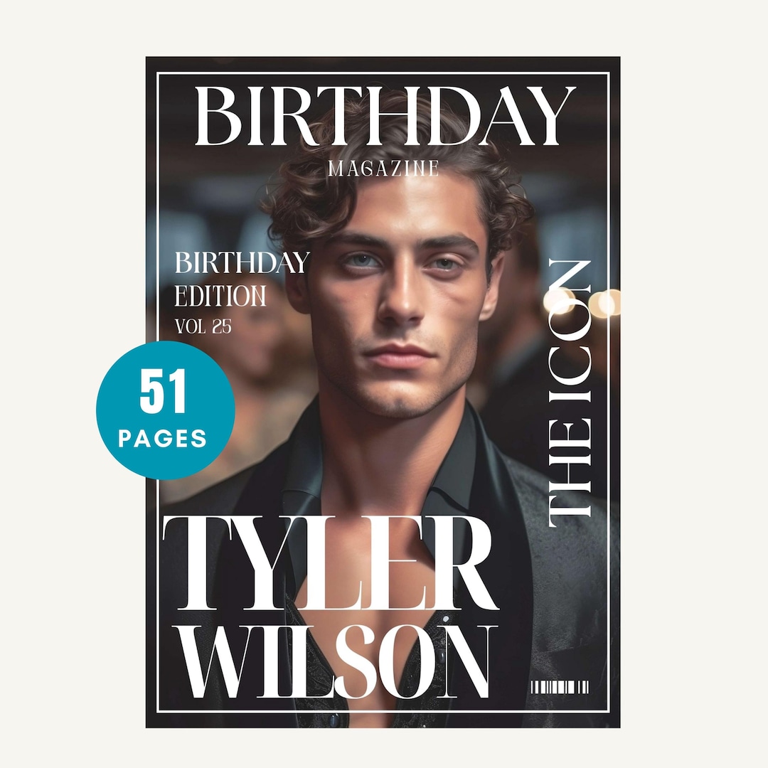 Personalized Birthday Magazine Template, Birthday Magazine Template for ...