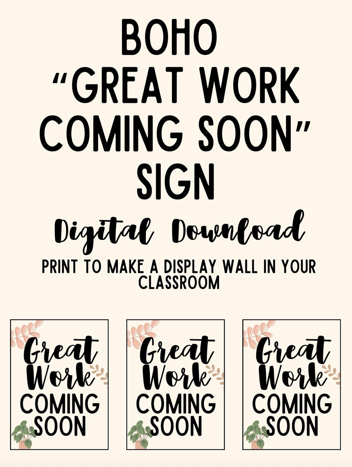 Boho "great Work Coming Soon" Sign - Etsy