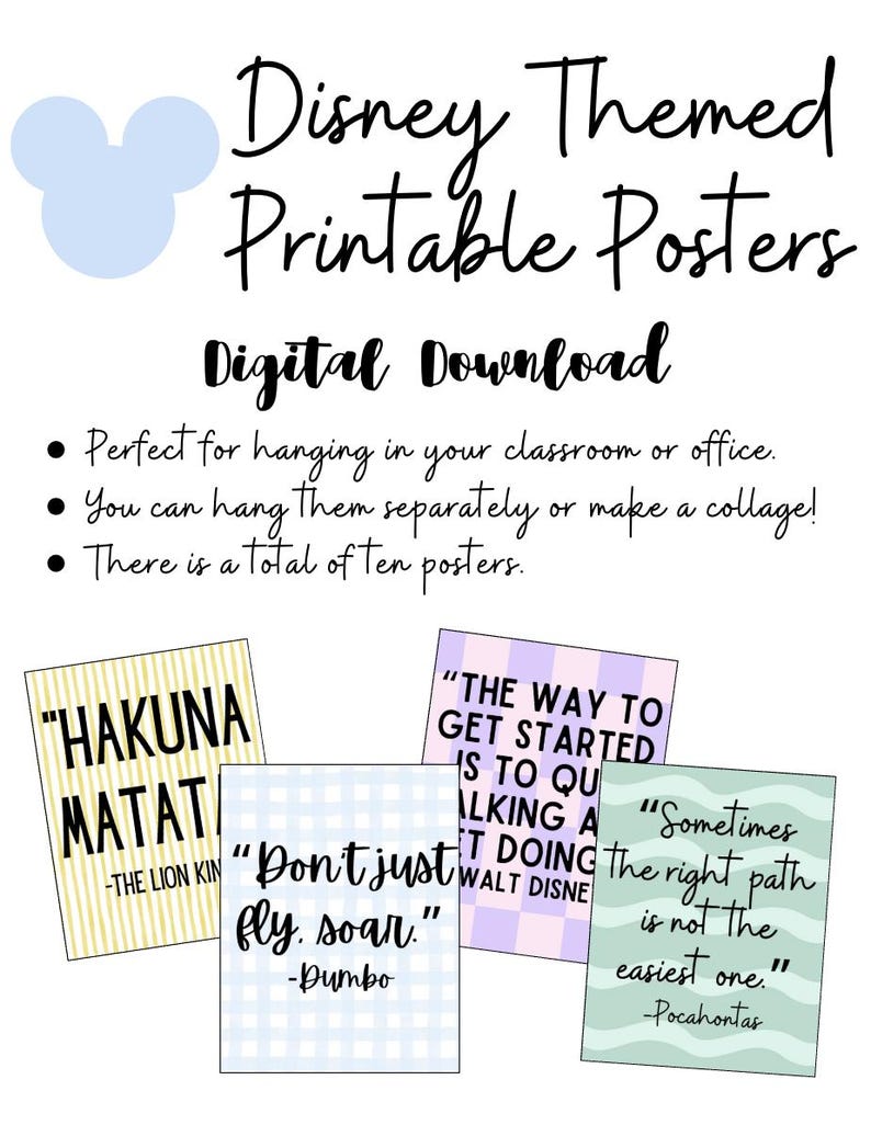 Disney Themed Printable Posters - Etsy