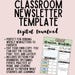 Weekly Classroom Newsletter Template- Editable in Canva - Etsy