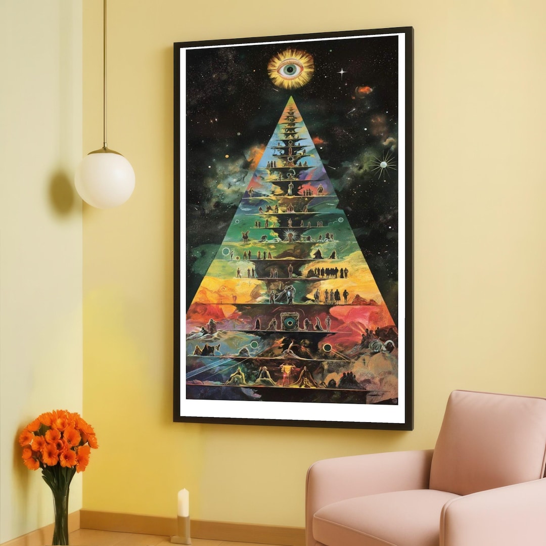 Cosmic Pyramid Canvas, Spiritual Eye Wall Art, Mystical Universe Canvas ...
