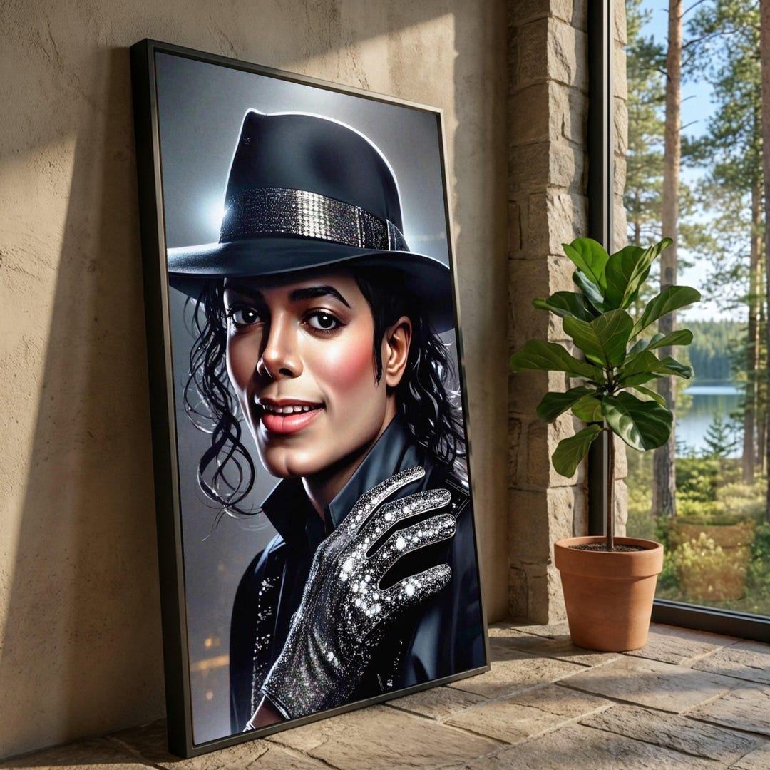 Michael Jackson Portrait, Sparkling Glove Canvas Art - Etsy
