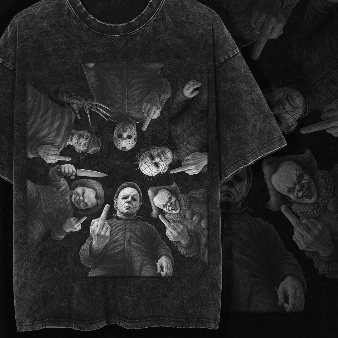 Scary Movie Villains Graphic: Freddy, Jason, Michael Myers (PNG Digital ...