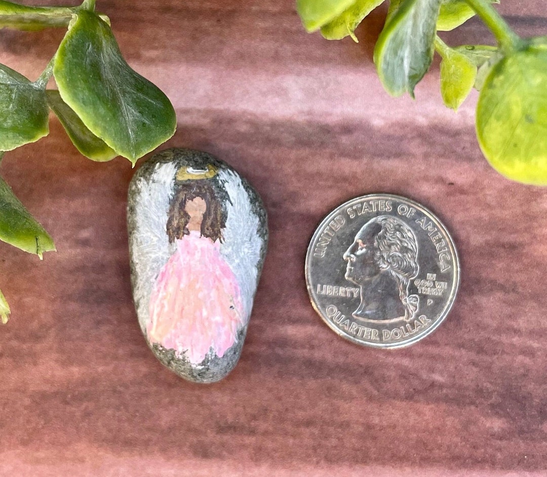 Painted Angel Rock, Blessing Stone, Guardian Angel, Protection, Gift ...