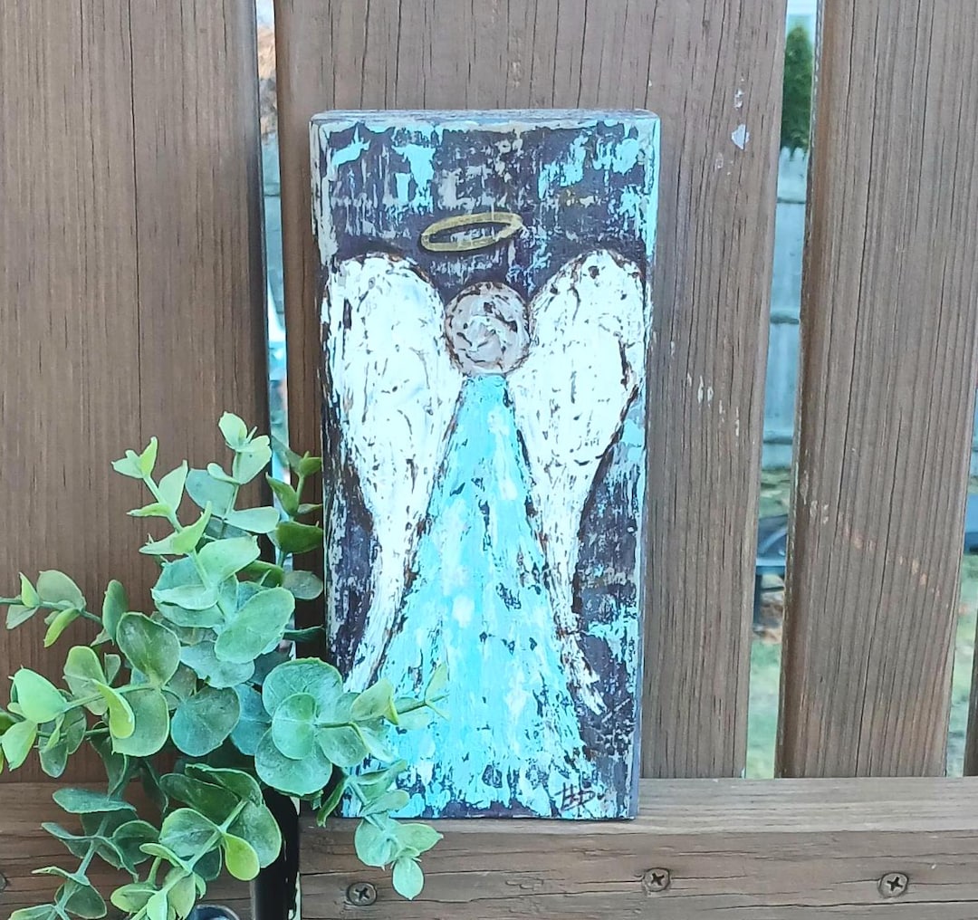 Angel Painting, Angel Art, Wood Block Angel, Guardian Angel, Faith ...