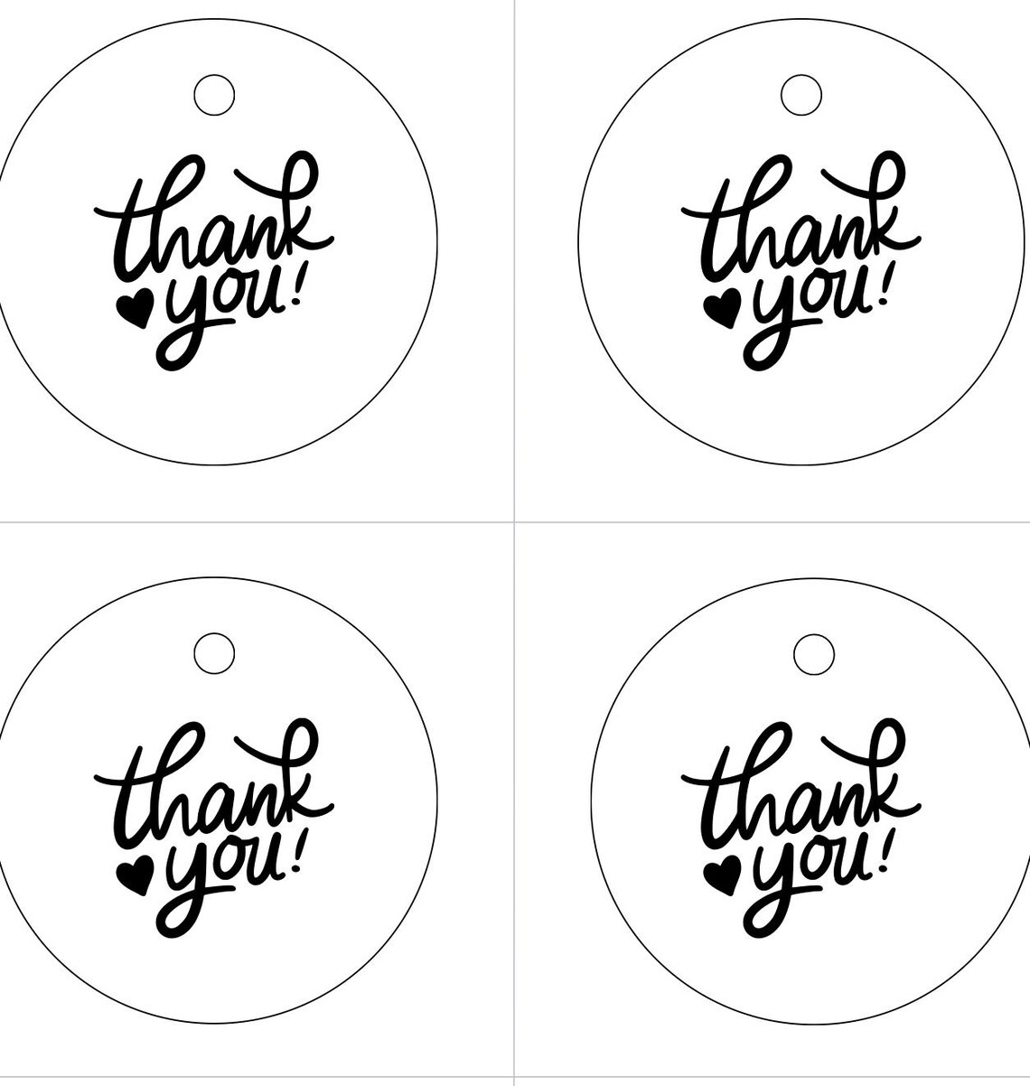 Thank You Round Gift Tags Printable PDF - Etsy