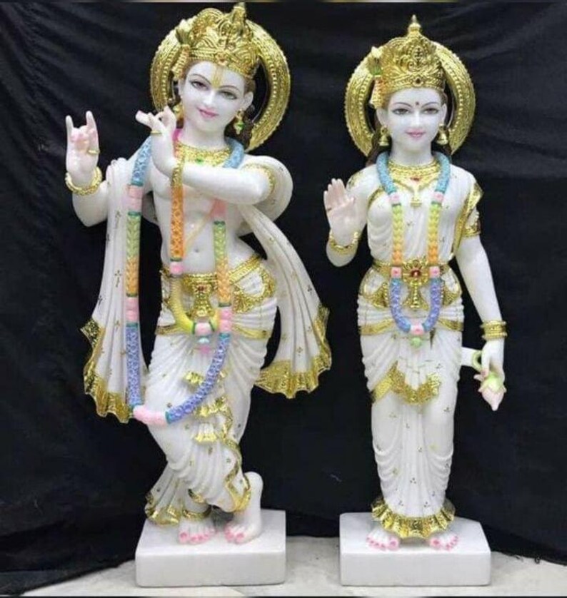 Handmade Marble Krishna Statue: Hindu Pooja, Temple Decor - Etsy