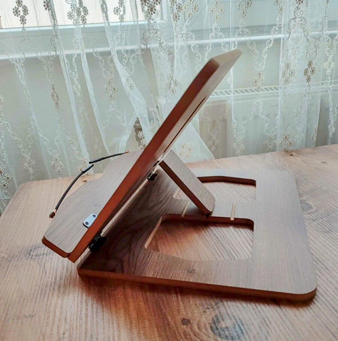 Wooden Book Reading Stand | Foldable Tablet Holder | Desktop Book Rack ...